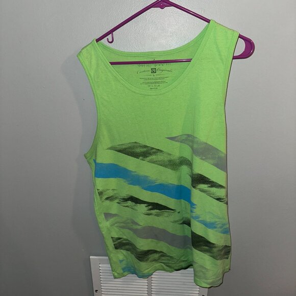 Ocean Current | Shirts | Mens Beach Tank Lime Green Ocean Current Mens ...